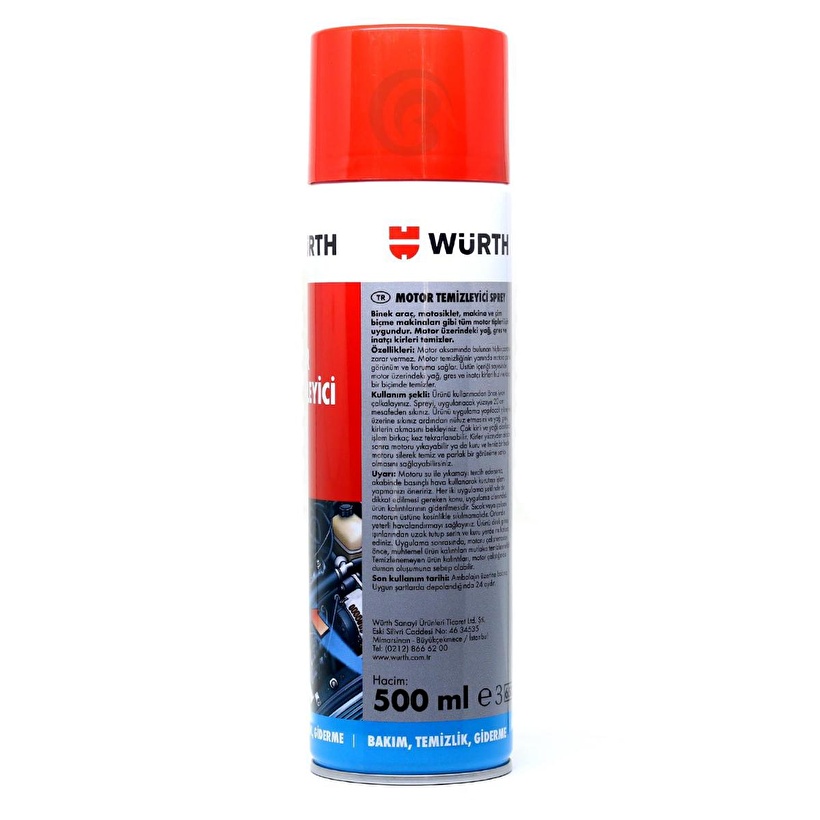 Würth Motor Temizleyici Sprey 500 ml Su Gerekmez Fiyatları ve