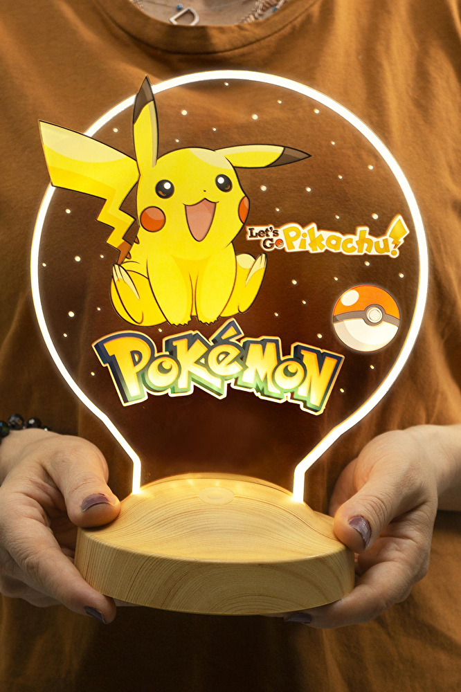 Pokemon, Pikachu Temalı Gece Lambası, Masa Lambası, Pokemon Çizgi Film ...