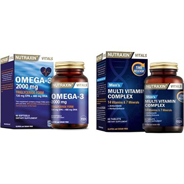 Nutraxin Omega 3 Balık Yağı 2000 Mg 60 Kapsül+ 14 Vitamin,7 Mineral ...