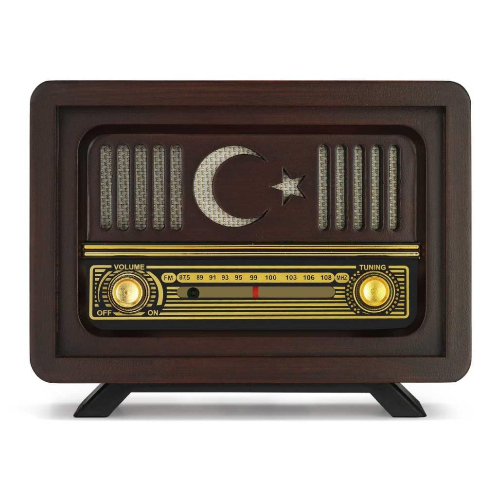 Ahşap Retro Nostaljik Radyo Ay Yıldız Model Adaptörlü Fiyatları ve ...
