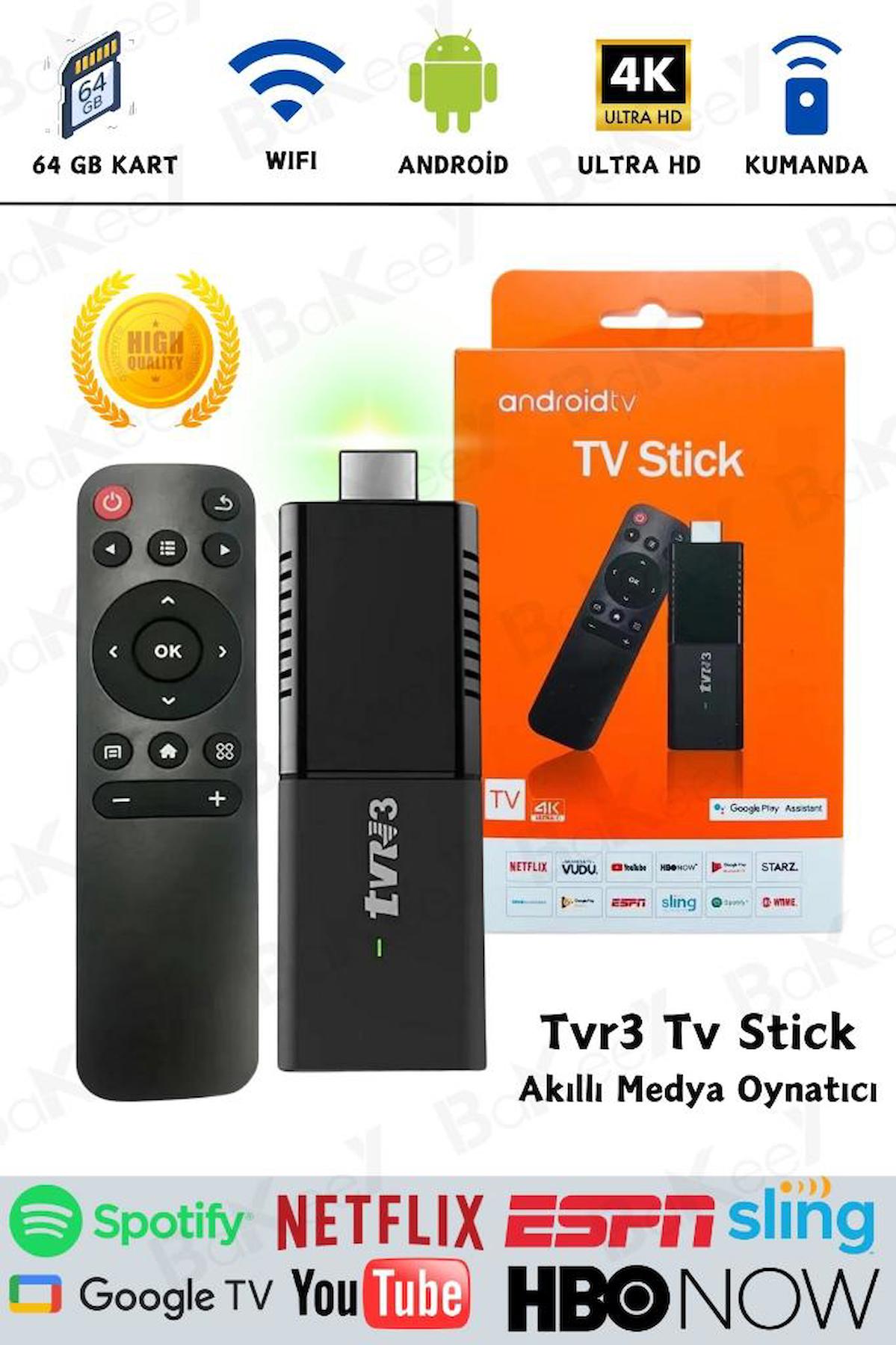 4K Android TV Stick Medya Oynatıcı Android 7.1 Ultra Hd Tv Box Google Play Asistan Smart Tv Wifi ...
