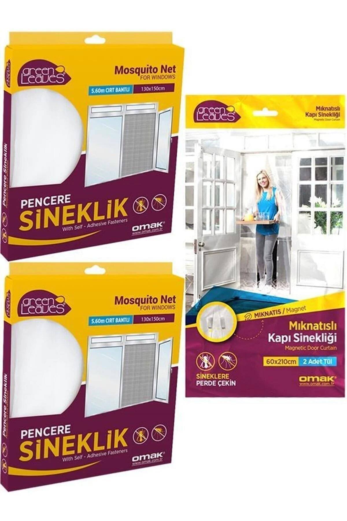 3 Lü Paket Mıknatıslı Kapı Sinekliği Tülü 2 Adet Pencere Sinekliği ...