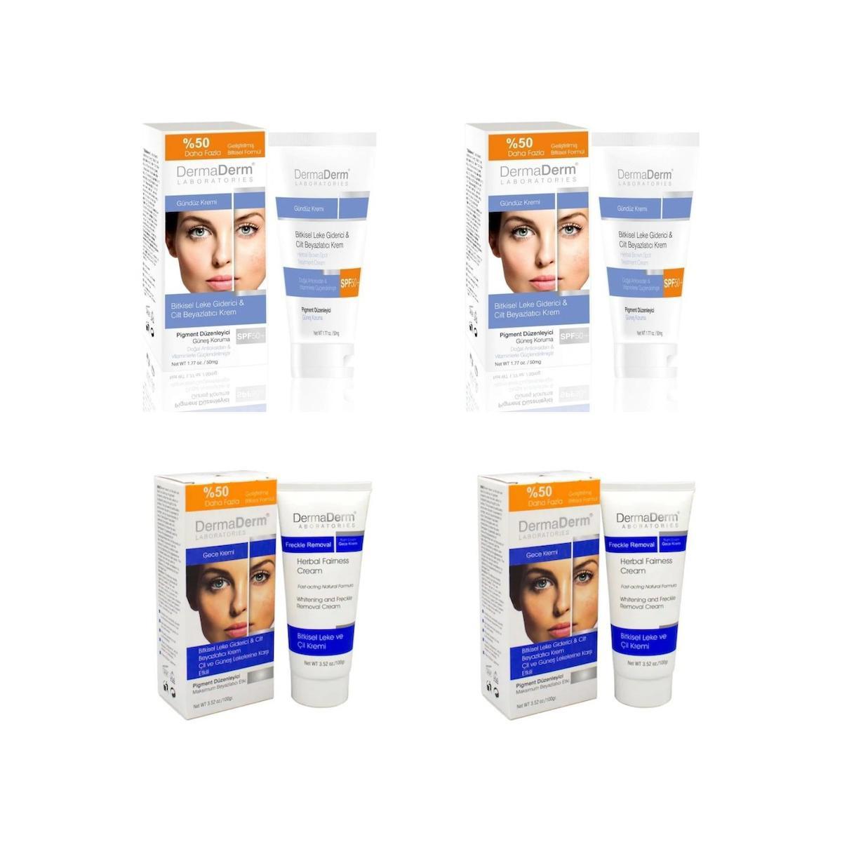 Dermaderm Leke Giderici Beyazlatıcı Gündüz Gece Bakım Kremi Seti Leke ...