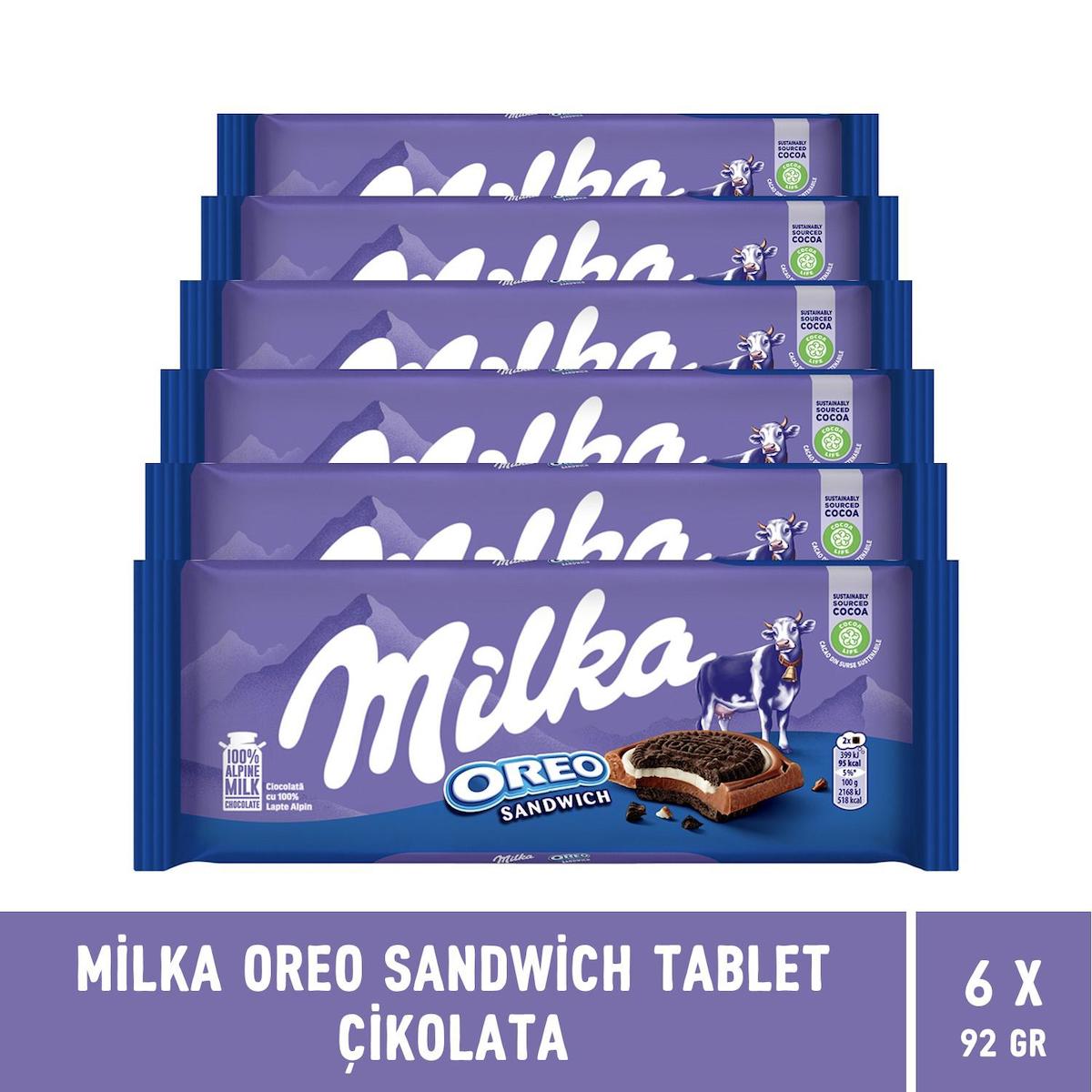Milka Oreo Sandwich Tablet Çikolata 92 gr - 6 Adet Fiyatları ve ...