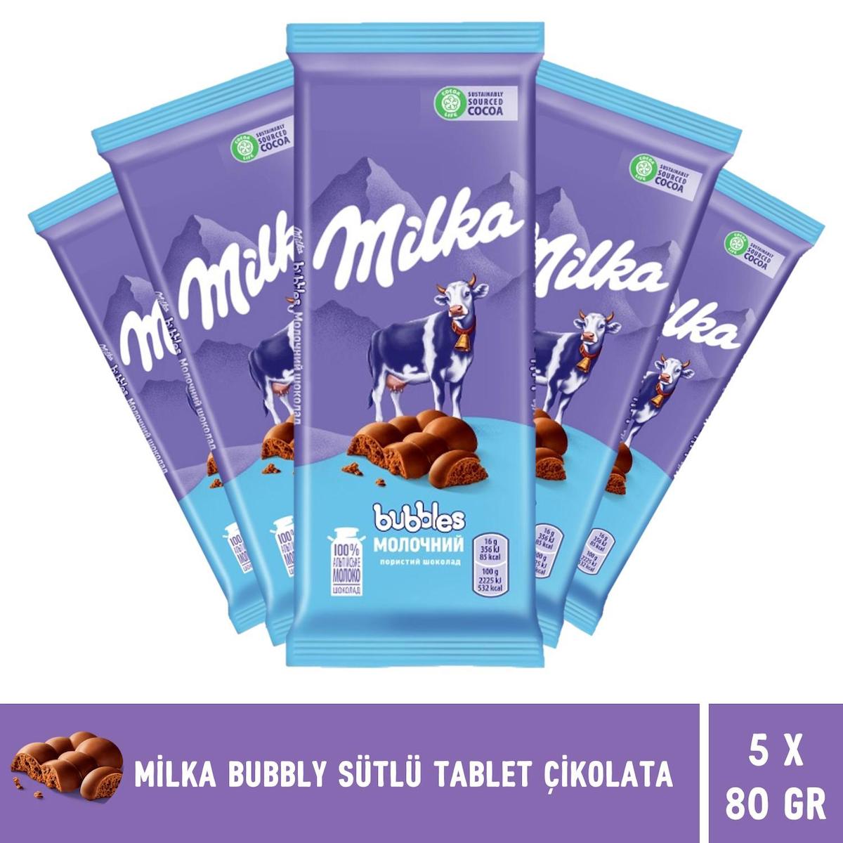 Milka Bubbly Sütlü Tablet Çikolata 80 gr - 5 Adet Fiyatları ve ...