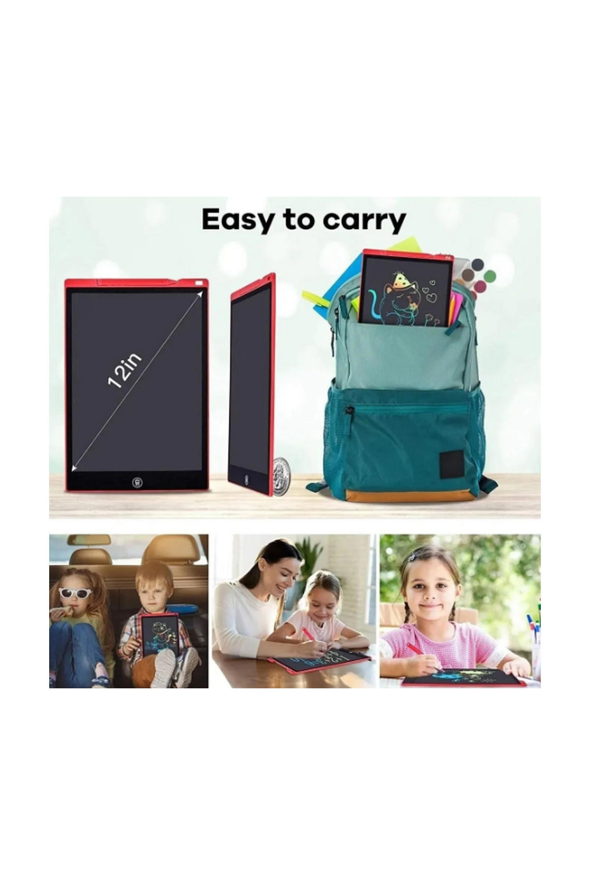 12 Inc Renkli Lcd Grafik Dijital Kalemli Çizim Tableti Yazı Tahta Not ...