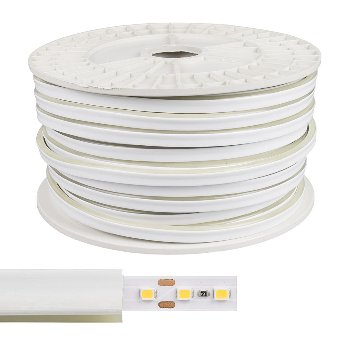 Powermaster 12 Volt Neon Led Beyaz 50 Metre 6x12mm Neon Led Işık ...