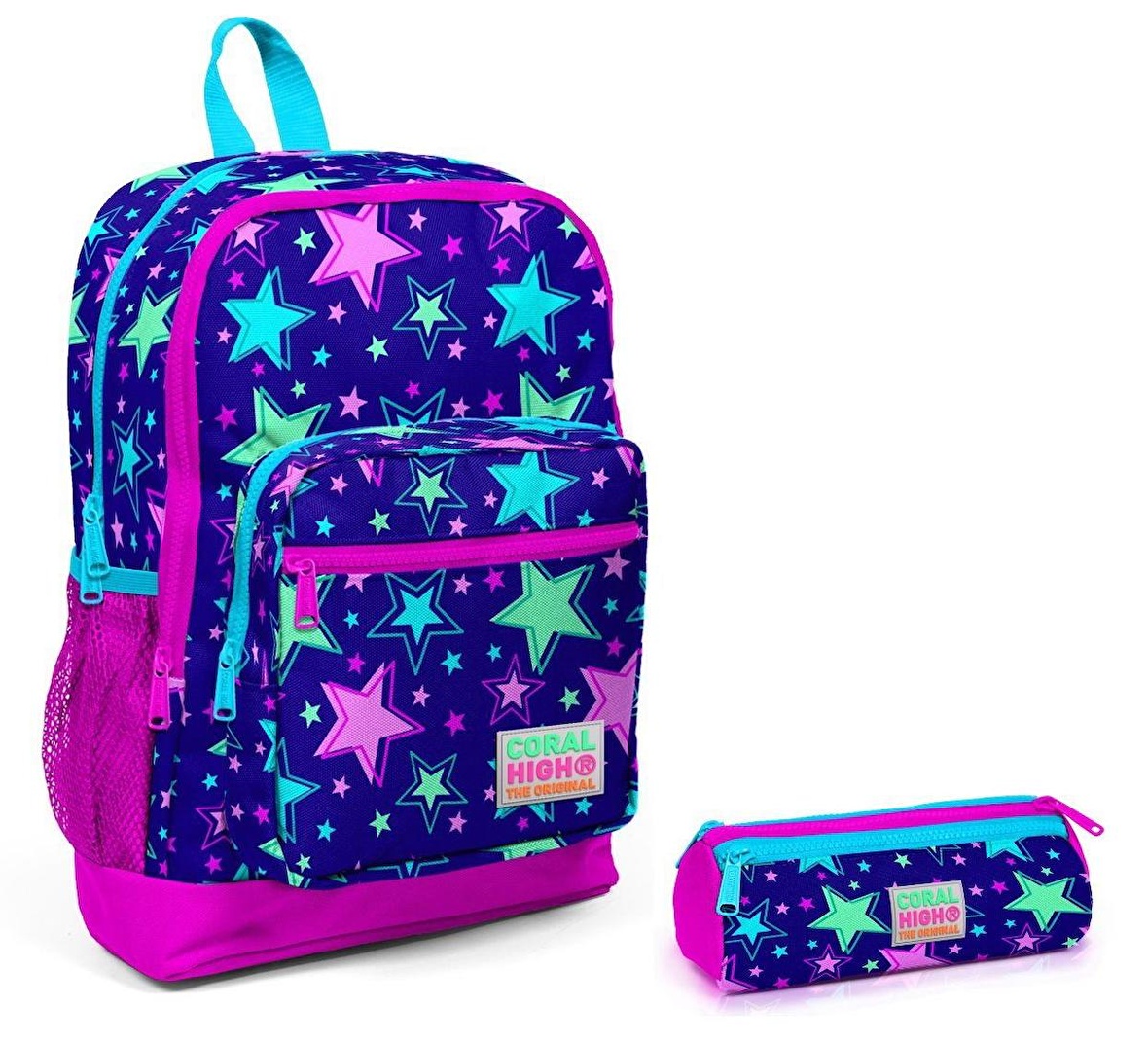 Coral High Yıldızlar Kız Çocuk Okul Sırt Çantası ve Kalem Çantası Seti ...