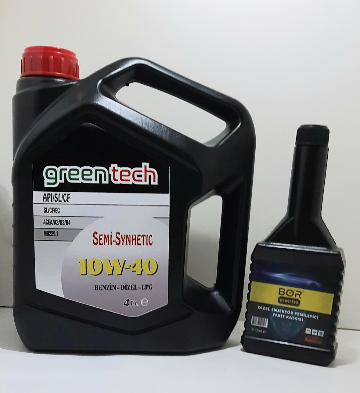greentech 10W-40 MOTOR YAĞI 4 LİTRE + DİZEL ENJEKTÖR TEMİZLEYİCİ YAKIT ...