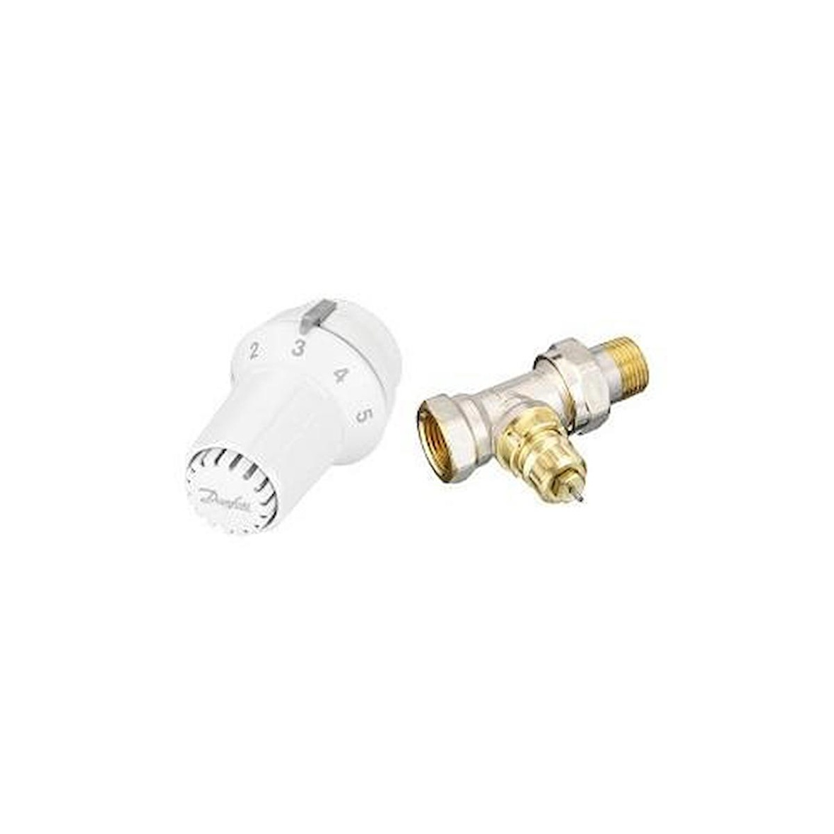 Danfoss 1/2" Düz Tip Termostatik Radyatör Vana Takımı 013G5016+013G0004 ...
