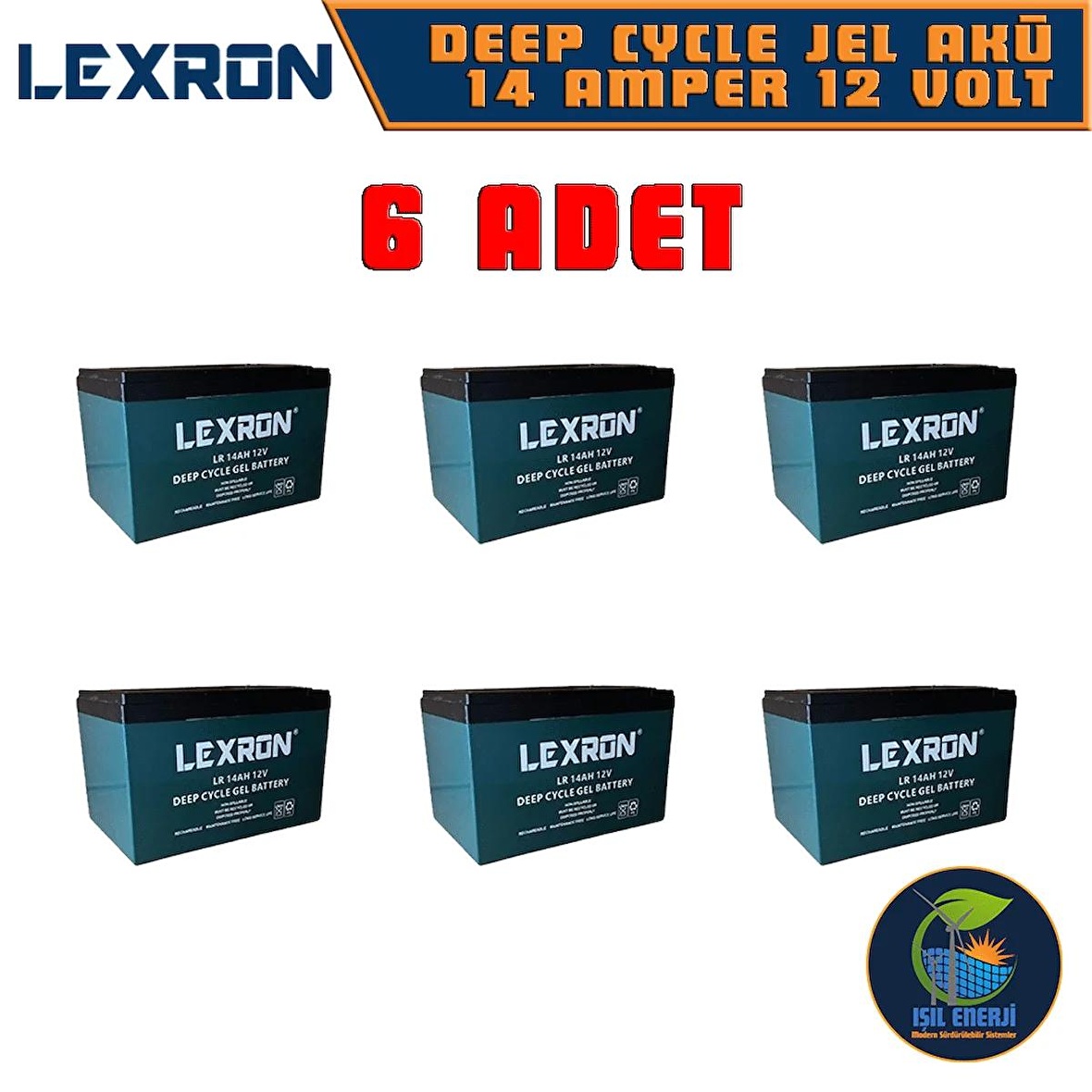 LEXRON 12V 14 Ah Solar Jel Akü - 12 VOLT 14 Amper Solar Jel Akü - 6 ...