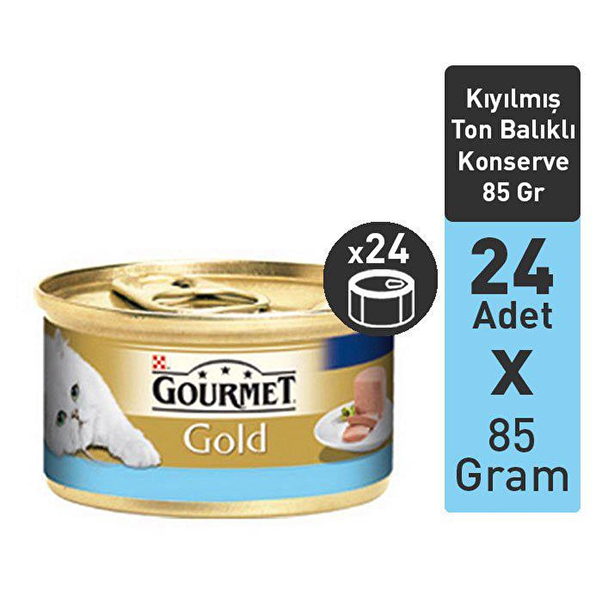 Purina Gourmet Gold Kıyılmış Ton Balıklı Kedi Yaş Mama 85 gr x 24 Adet ...