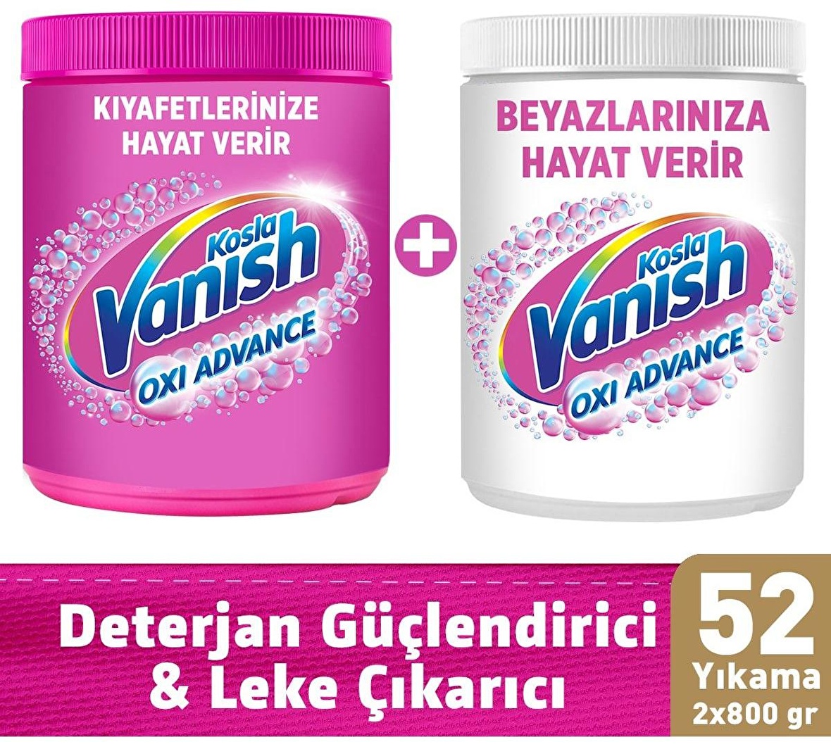 Vanish Multipower Leke Çıkarıcı Toz Renkli ve Beyaz 800 gr x 2 Adet ...