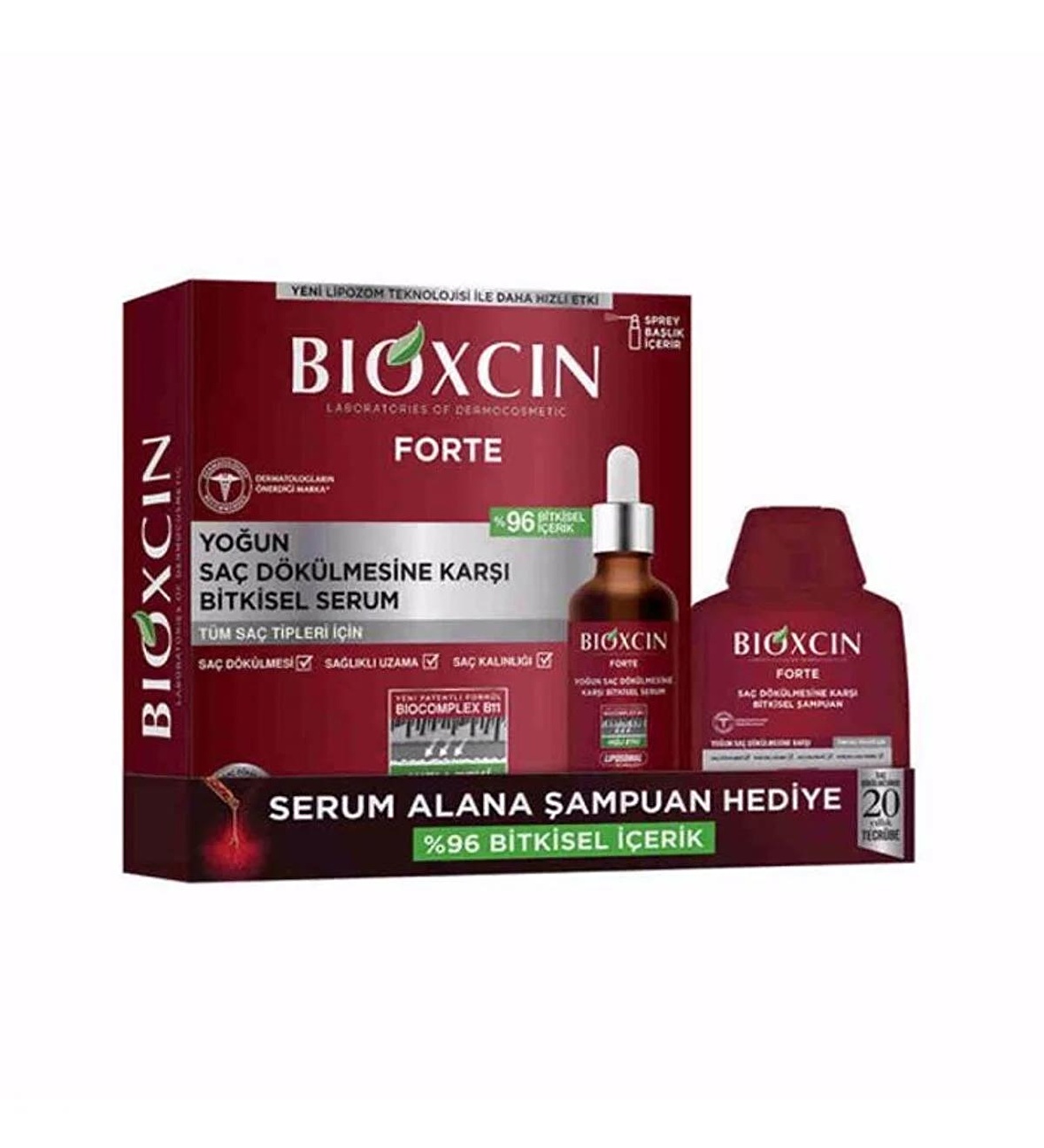 Bioxcin Forte Serum 3*50 ve Şampuan Hediye 300 ml Fiyatları ve ...