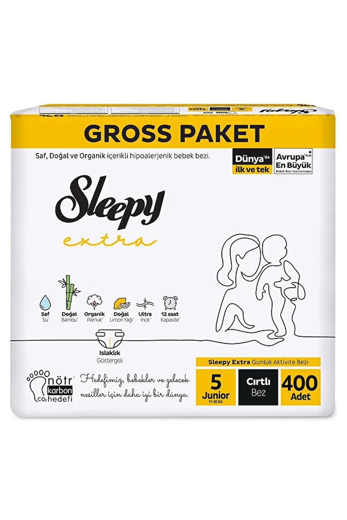 Sleepy Extra Günlük Aktivite Gross Paket Bebek Bezi 5 Numara Junior 400 ...