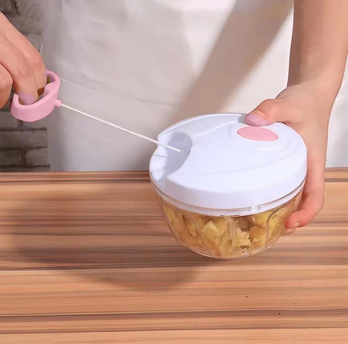 MyBru 3 Bıçaklı İpli Hazneli Pratik El Rondosu (Rende Doğrayıcı ...