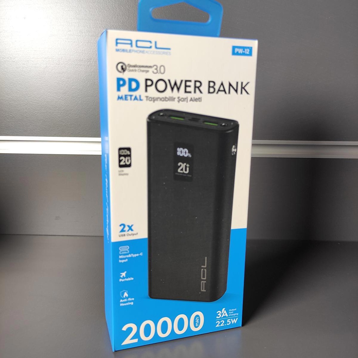 ACL PW-12 20.000 mAh Kapasiteli Qualcom 3.0 PD Hızlı Şarjlı Powerbank ...
