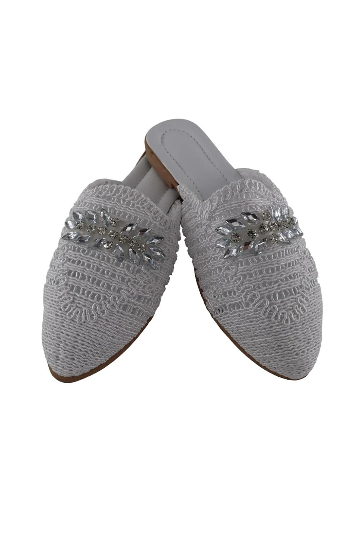 Keeba Kadın Önü Kapalı Hasır Terlik, Dantel Terlik, Örme Terlik, Taşlı ...