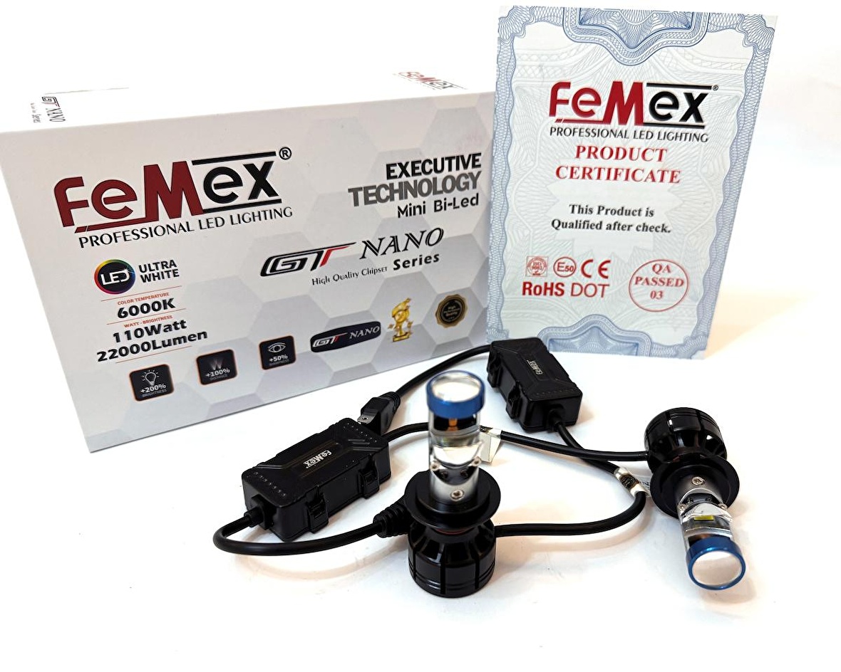 FEMEX GT NANO EXECUTIVE H7 MİNİ Bİ-LED XENON KENDİNDEN MERCEKLİ ...