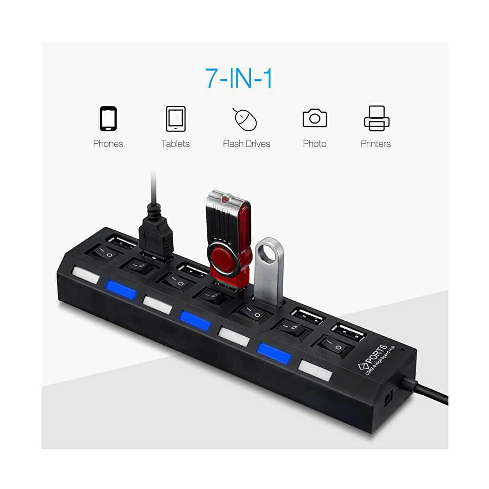 7 Port Usb Hub Çoklayıcı Çoğaltıcı OnOff Düğmeli Işıklı Adaptörlü ... 7 Port Usb Hub Çoklayıcı Çoğaltıcı OnOff Düğmeli Işıklı Adaptörlü ...