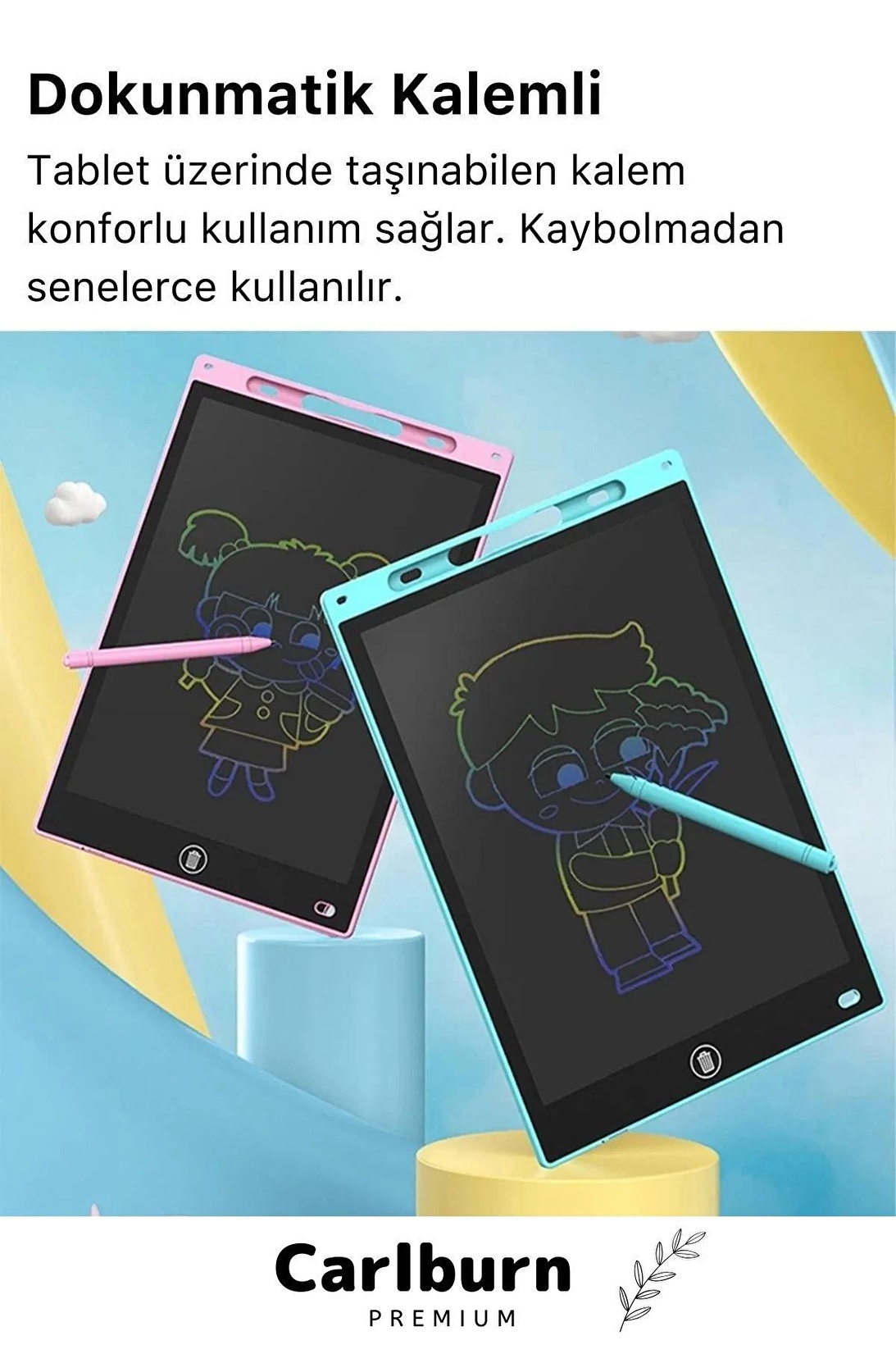 Premium Lcd Ekranlı Kalemli Dijital Çizim Tableti Yazı Tahtası Boyama ...