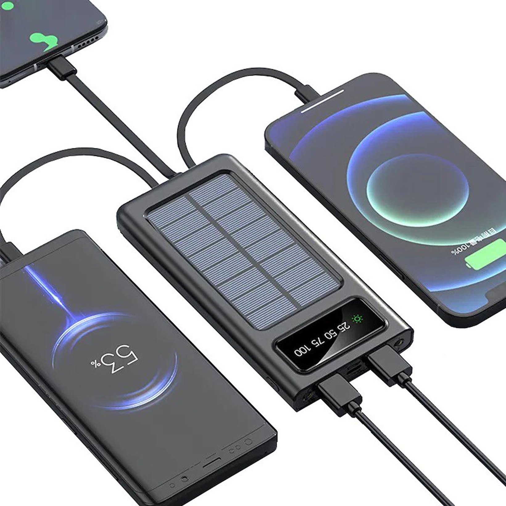 Sprange SRP22 Solar Güneş Enerji Panelli Dahili Kablolu 20.000 mAh ...
