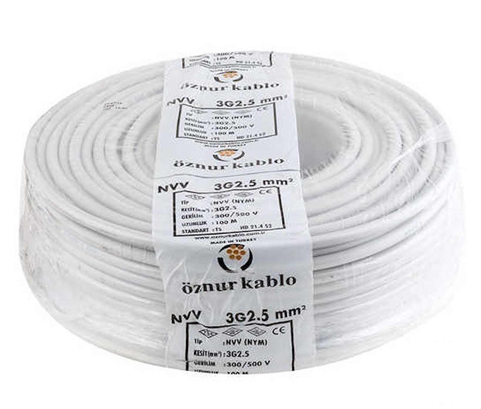 Öznur 50 Metre 3 x 2,5 NYM Antigron %100 Bakır Kablo Fiyatları ve ...