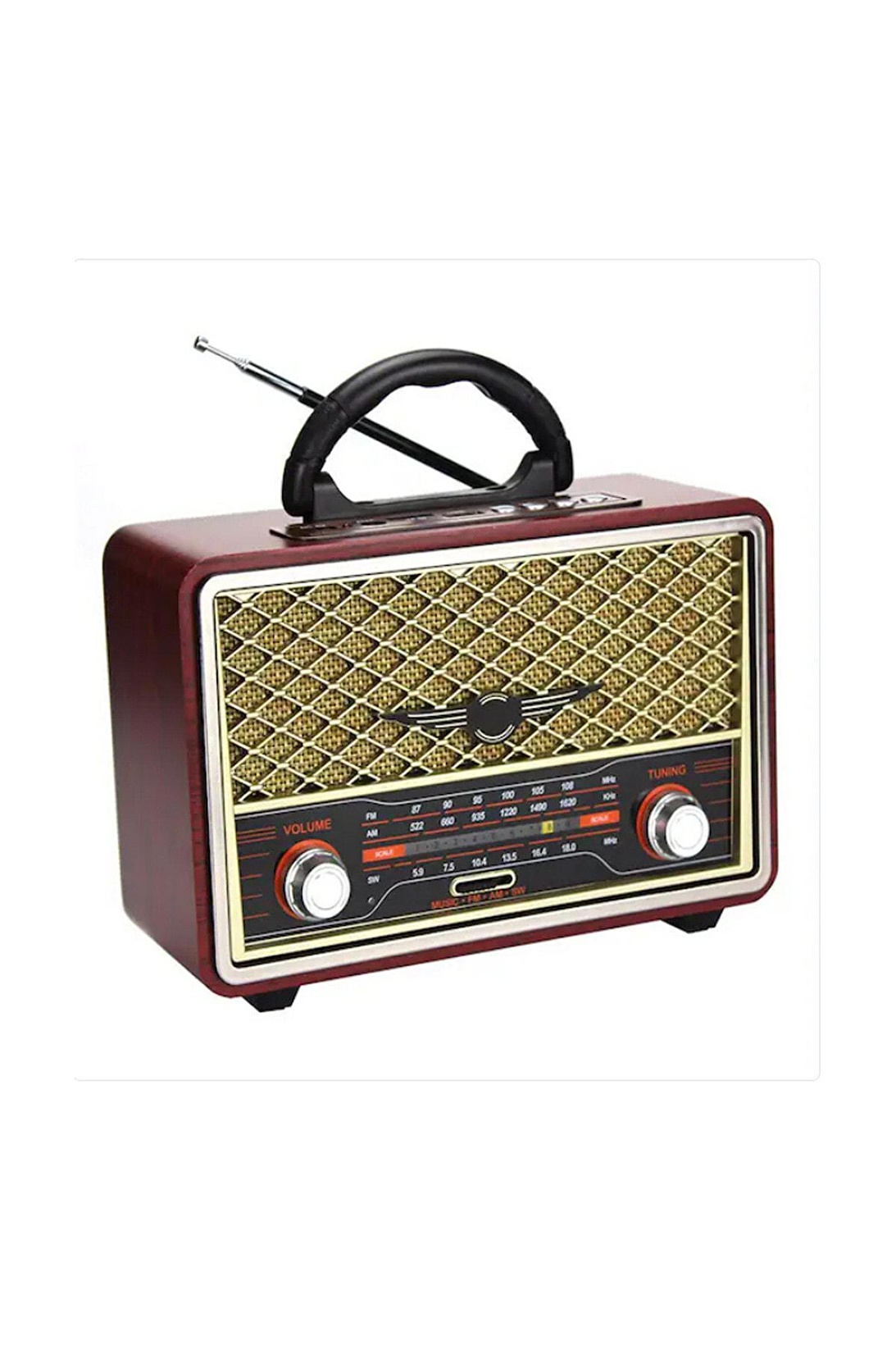 Meier M-156bt Bluetooth Hoparlör Ahşap Görünümlü Nostaljik Fm Radyo Sd/usb/aux Fiyatları ve ...