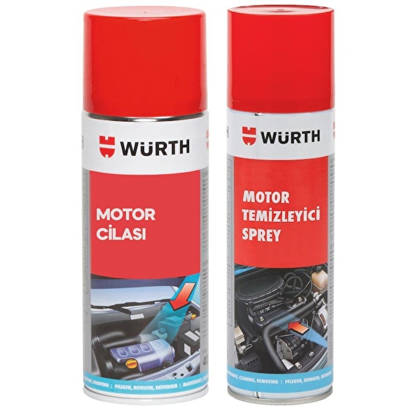 Würth Motor Temizleyici Sprey 500 ml + Würth Koruma Cilası 400 ml ...