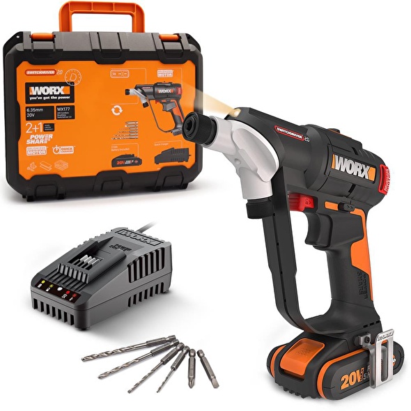 WORX WX177 20Volt/2.0Ah Li-ion Döner Kafa ve Çift Mandrenli Profesyonel ...