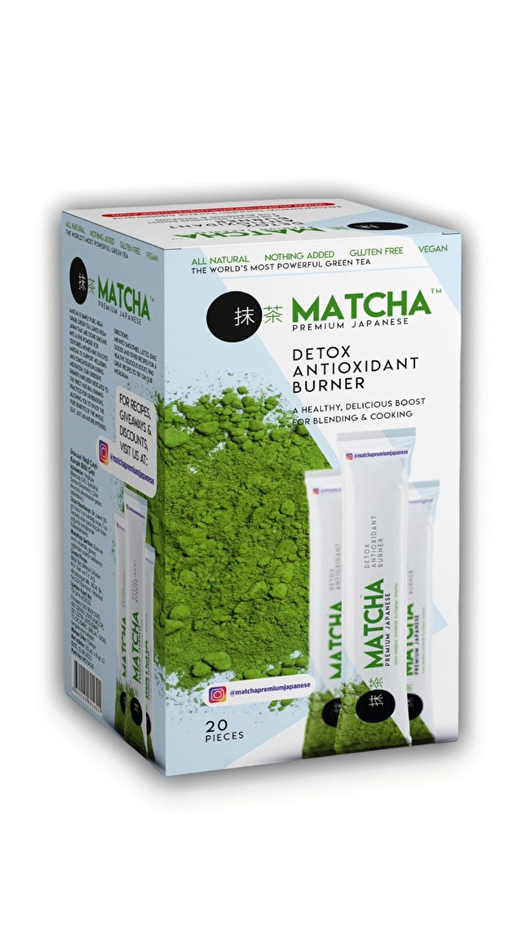 Matcha Premium Japanese, Çilek Aromalı Detox Burner Form Matcha Çayı, 1 ...