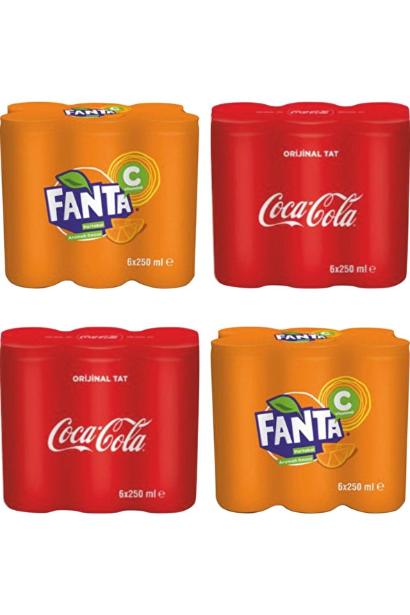 Coca Cola Teneke Kutu Karma 12x250 Ml Klasik Tat + 12x250 Ml Fanta Fiyatları ve Modelleri - Pazarama