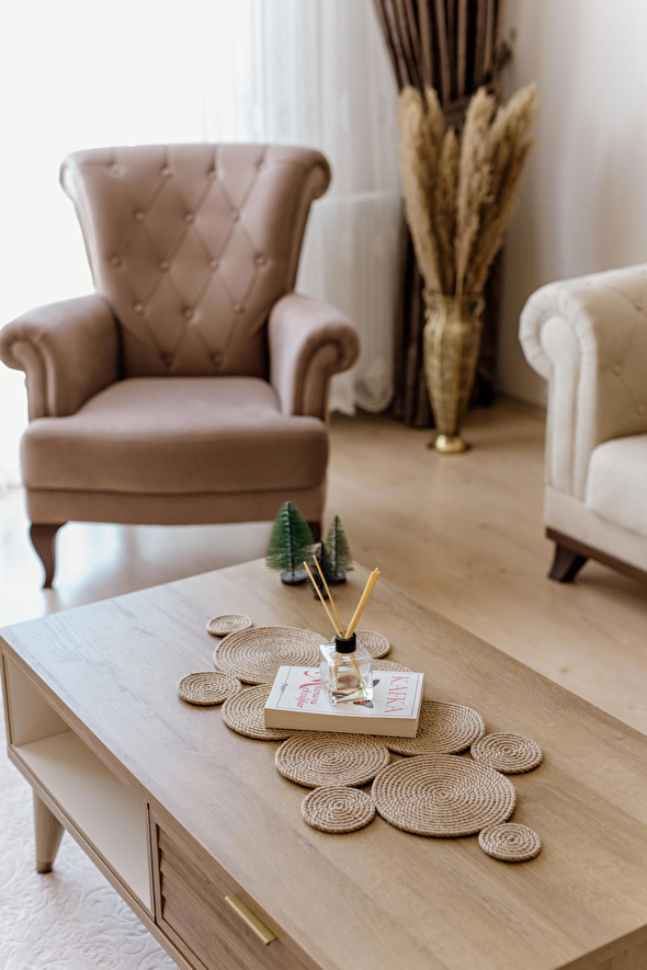 Doğal Jüt Hasır Runner, 75x35cm, El Yapımı Jüt Halat Salon Sehpa Örtüsü ...