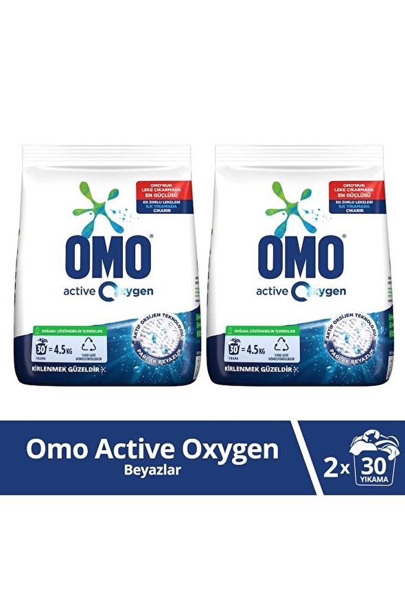 Omo Active Oxygen Toz Çamaşır Deterjanı Beyazlar Için En Zorlu Lekeleri ...