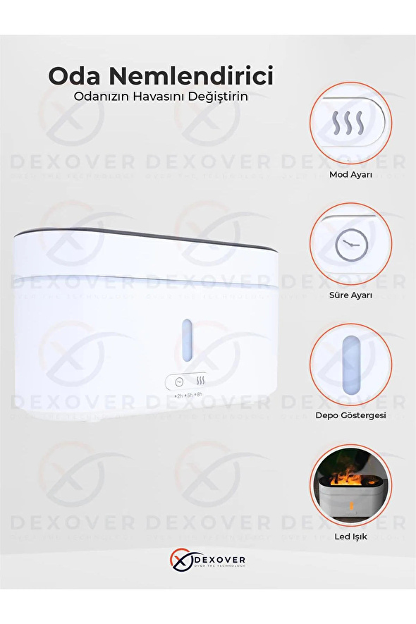 Ateş Görünümlü Hava Nemlendirici Aromatik Oda Kokusu Difüzörü Buhar Led ...