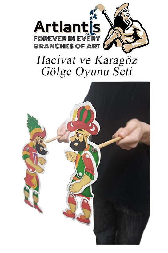 Hacivat Ve Karagöz Gölge Oyun Seti 26 cm 1 Paket Karagöz Hacıvat Kukla ...