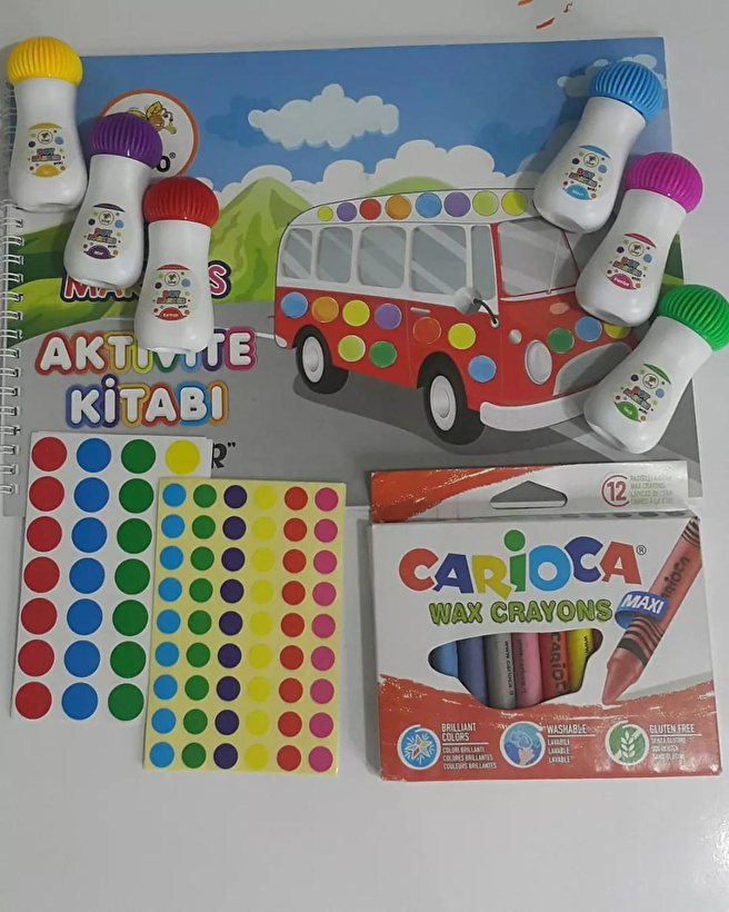 Dot Markers 6'lı Mini Boya Kalemi ve Boyama Kitabı Seti ( Nokta Etiketi ...