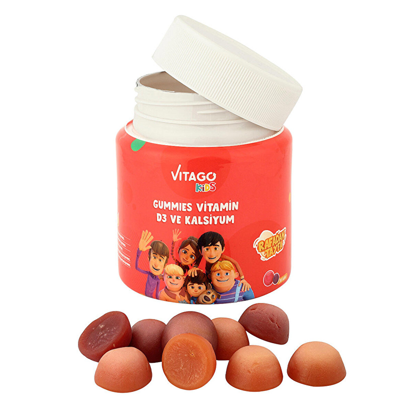 Vitago Kids Gummies Vitamin D3, Kalsiyum İçeren Çiğnenebilir Form ...