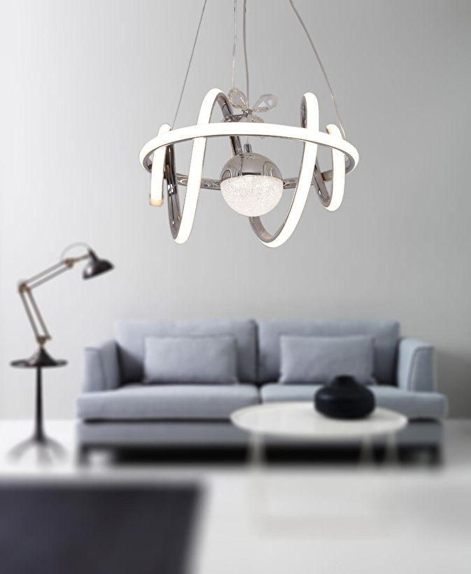 TT005-LDTPL-KR TT Aydınlatma Burgu Modeli Krom Kaplama Ledli Toplu 3 ...