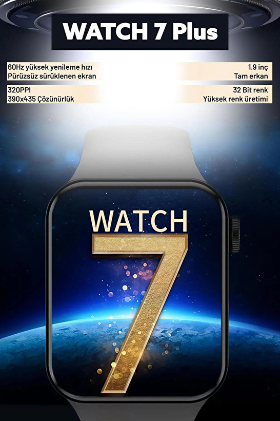 Watch 7 Plus Beyaz Android Uyumlu Smart Watch Hey Siri Destekli Akıllı ...
